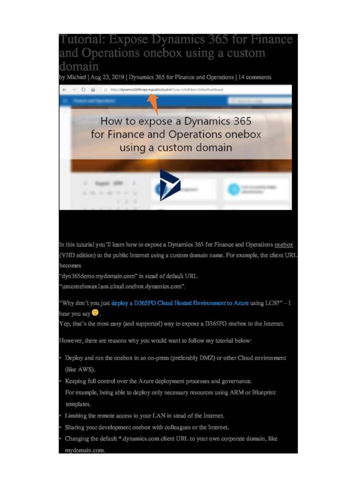 Exposing Dynamics 365 Onebox to the LAN - ER-Consult